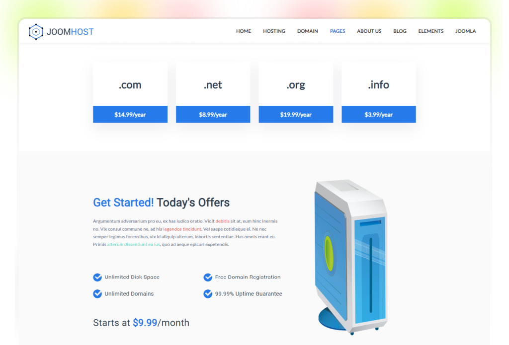JoomHost-Best Joomla Hosting Template With WMCHS Layout - ThemeXpert